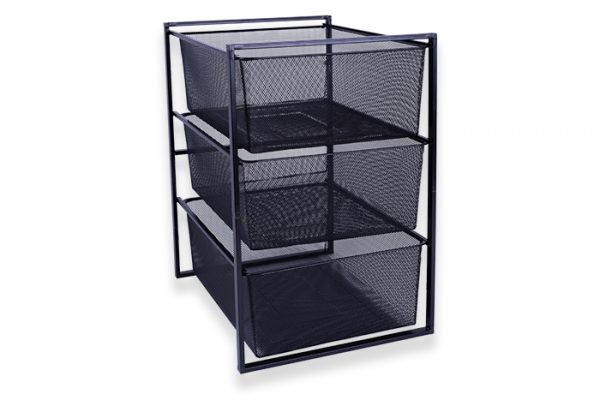 Home Solutions 3 Mesh Basket & Frame Kit Black – Flexi Storage