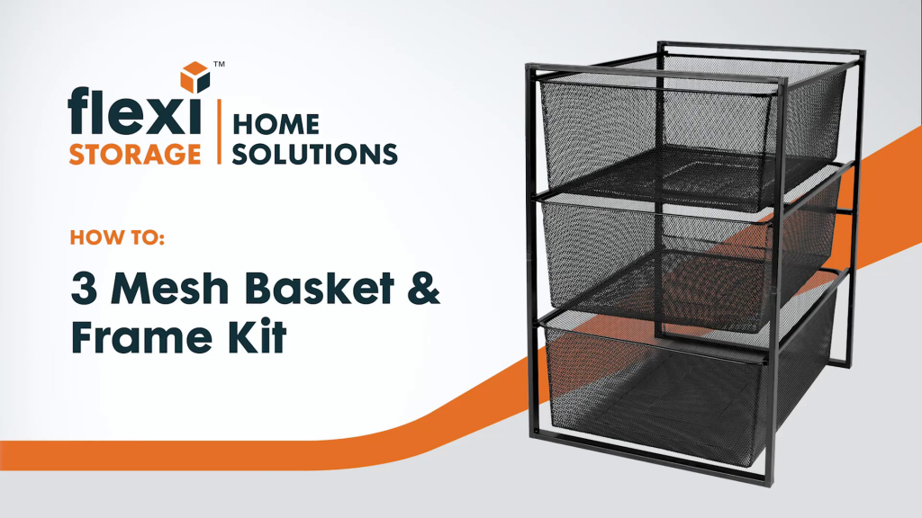 Home Solutions 3 Mesh Basket & Frame Kit White – Flexi Storage