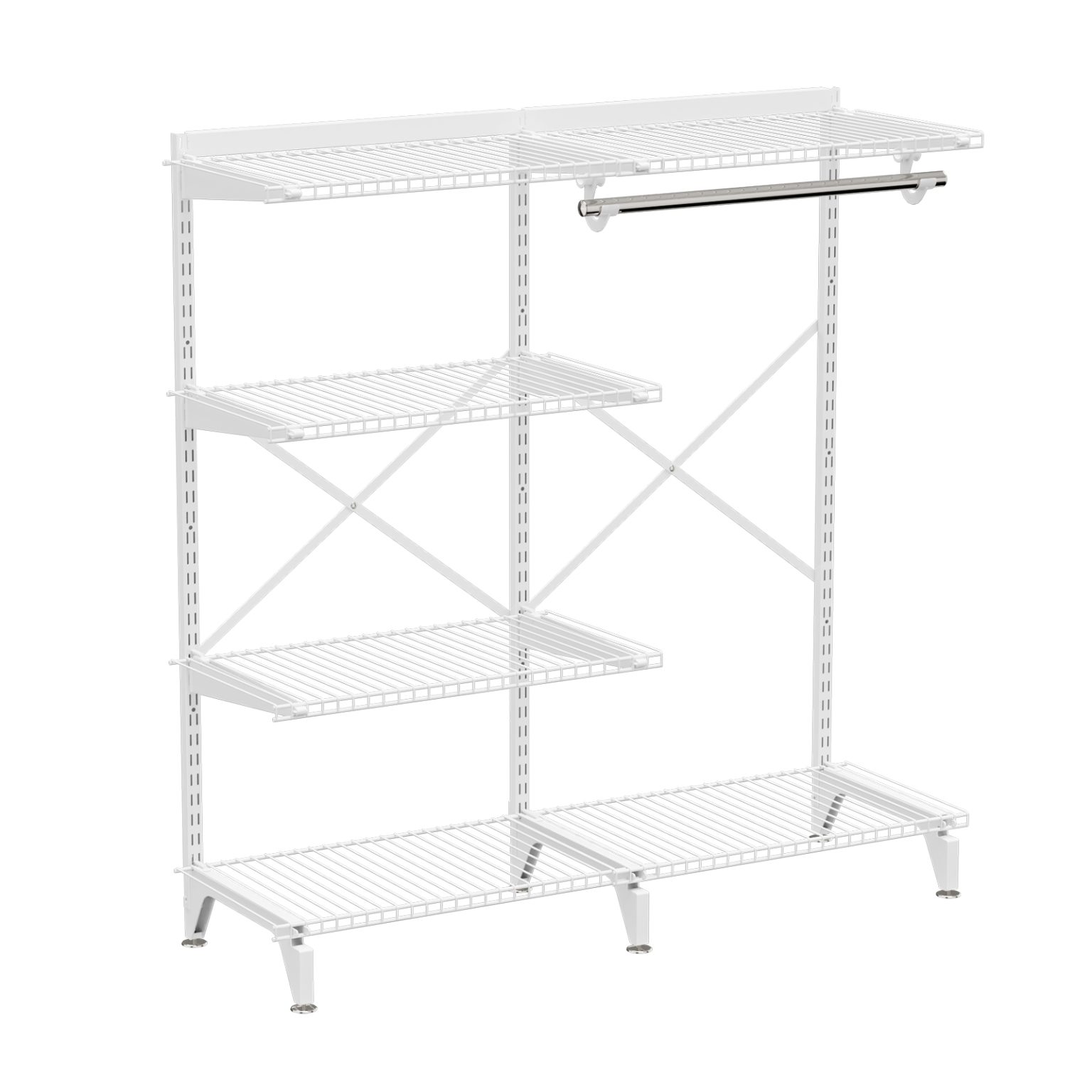 Home Solutions Standing Wardrobe Starter Kit White – Flexi Storage